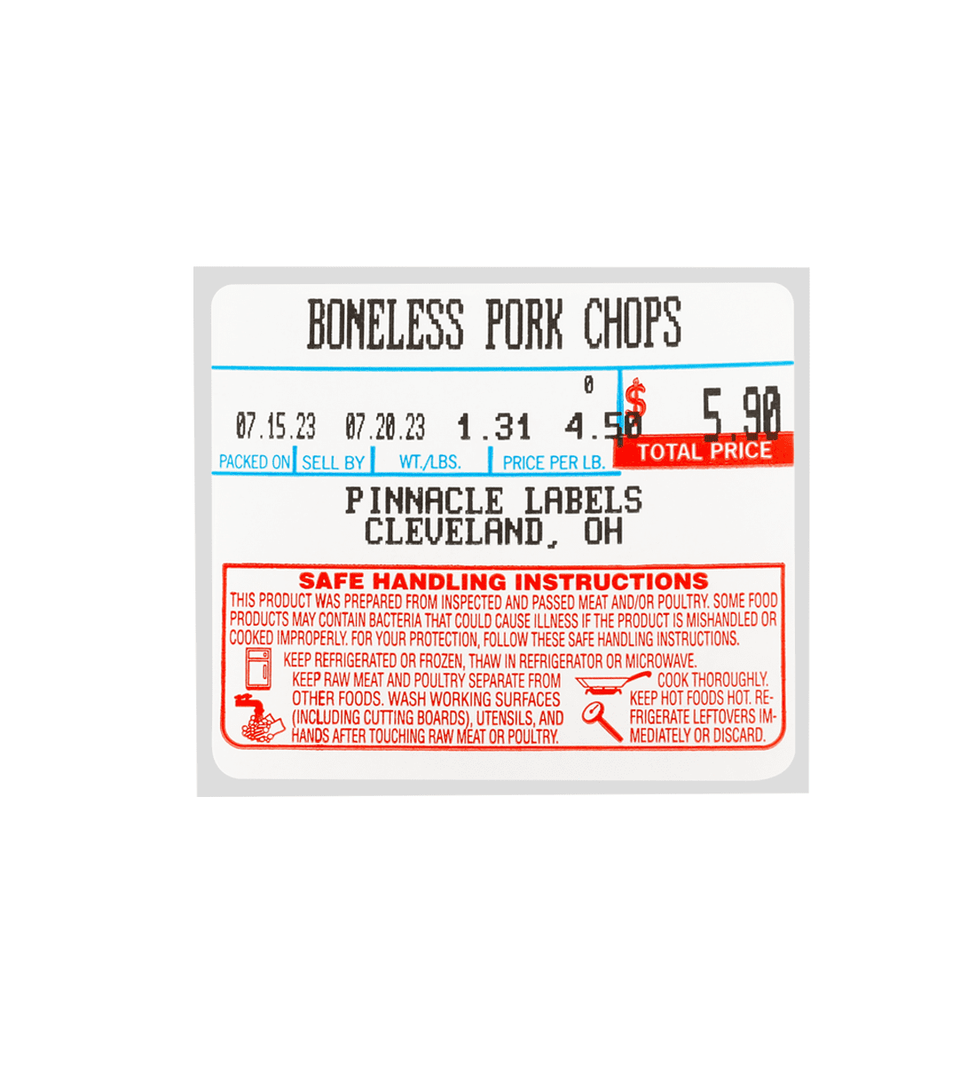 CAS 58mm x 50mm Safe Handling Instructions Scale Labels - Buy Factory ...